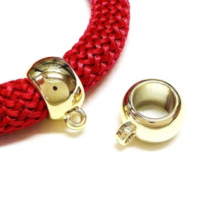 CCB Yellow Gold Bail Beads, Bail Charm Holder Spacer With Loop, Tube ...