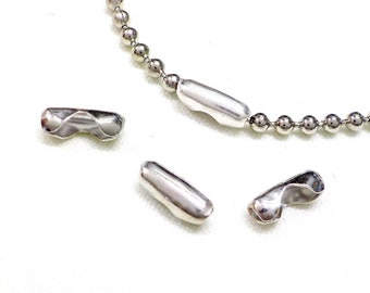 1.2 Ball Chain Clasp 1.2 Silver Tone Plated Brass Chain Clasp Brass ...