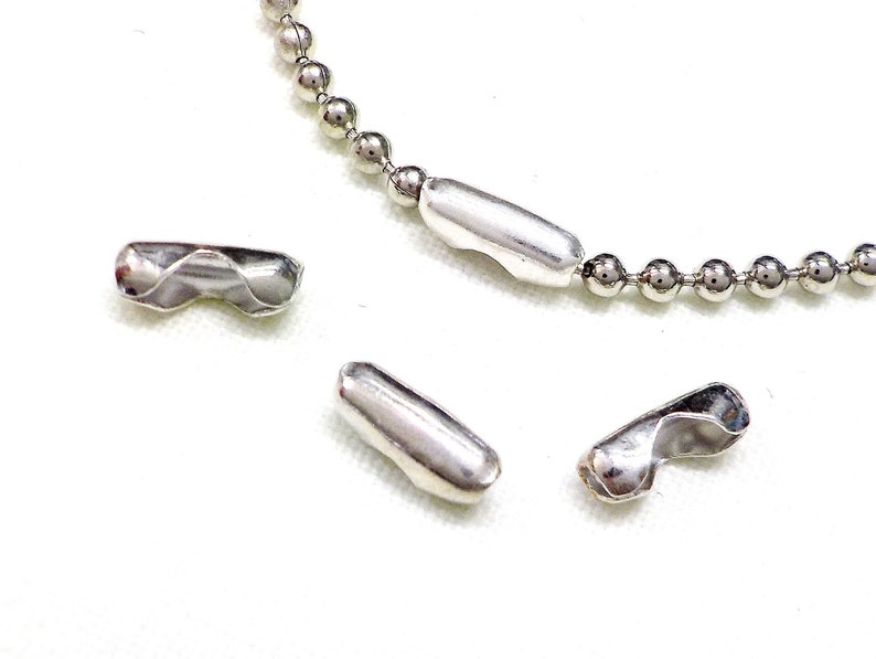Silver Plated over Brass Ball Chain Connectors Ball Chain | Etsy