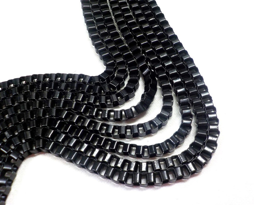 Black Venetian Box Chain, Stainless Steel Chain, Body Chain, Anklet ...