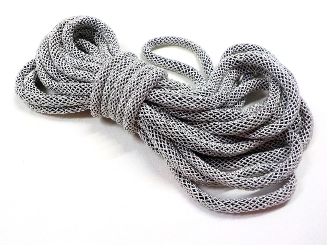 Light Grey Braided Oval Rope Cord Gray Semisoft Trim Cord - Etsy