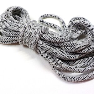 Light Grey Braided Oval Rope Cord, Gray Semisoft Trim Cord, Artificial ...