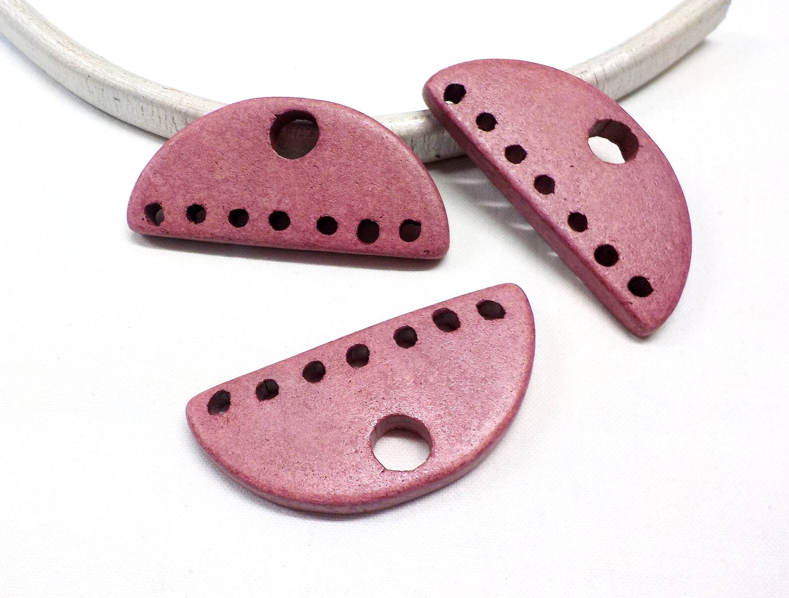 Dark Pink Matte Ceramic Pendant Hand Painted Greek Ceramic - Etsy