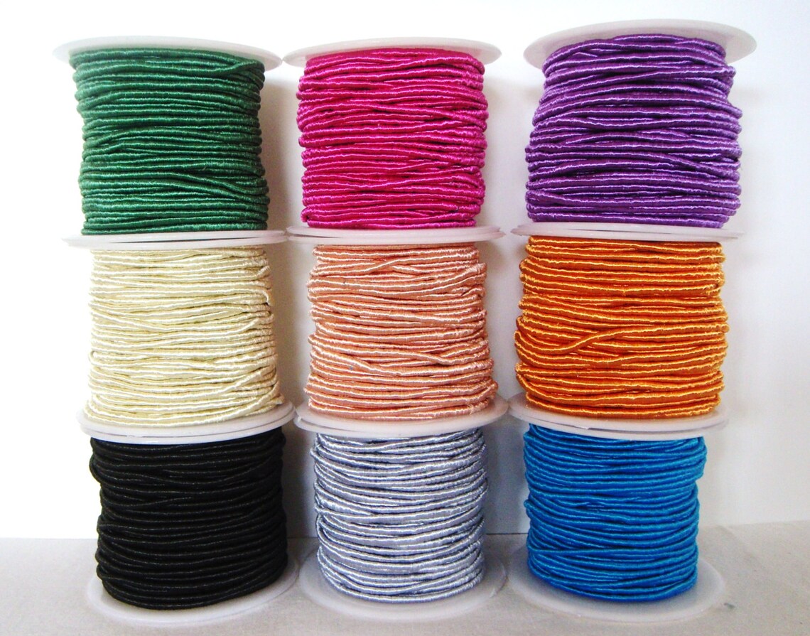 Wrapped Silk Satin Cord Black Satin Cord Soutache Wrapped - Etsy