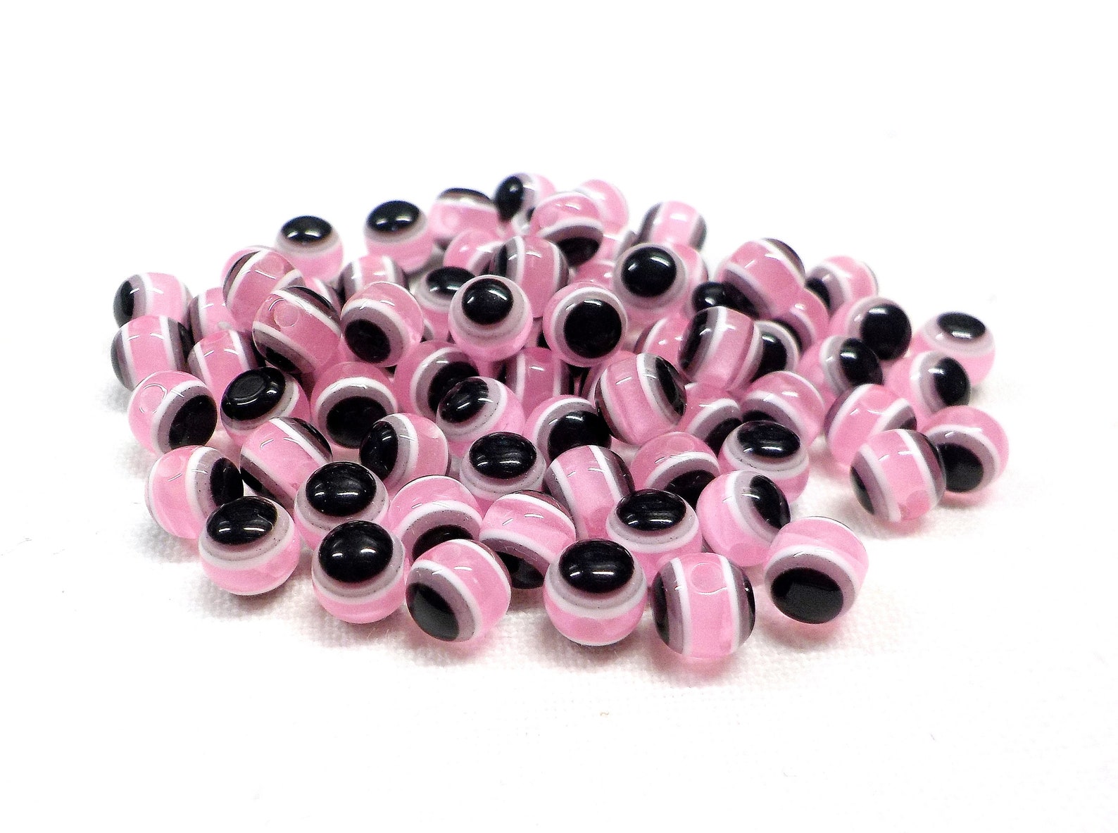 4.5mm Evil Eye Beads Good Luck Beads Protection Beads Pink - Etsy