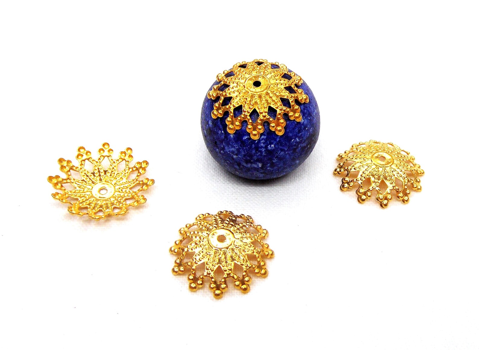 Gold Plated Filigree Bead Caps Brass Flower Bead Caps - Etsy