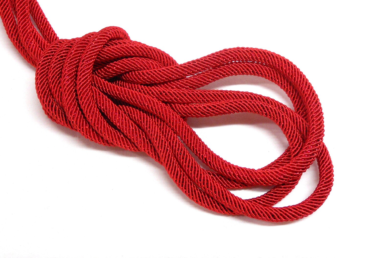 Red Braided Rope Cord Semisoft Trim Cord Artificial Silk | Etsy