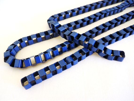 Blue Venetian Box Chain Stainless Steel Chain Colored Chain | Etsy