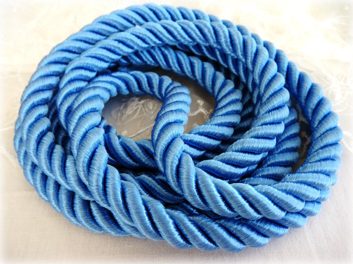 Turquoise Satin Twisted Cord Wrapped Thread Cord 10mm Rope - Etsy