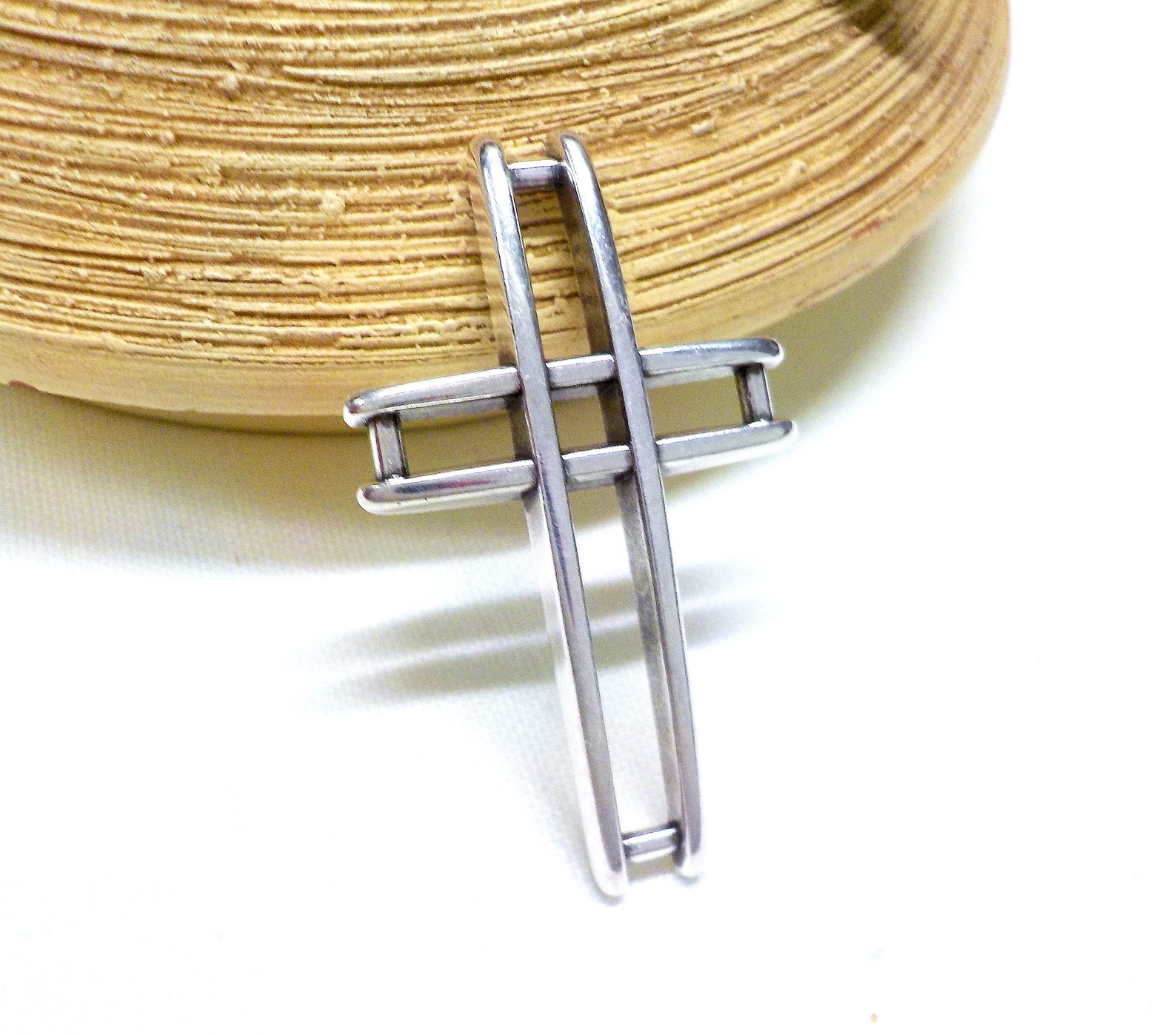 Silver Plated Cross Pendant, Large Silver Cross, Minimalist Cross ...