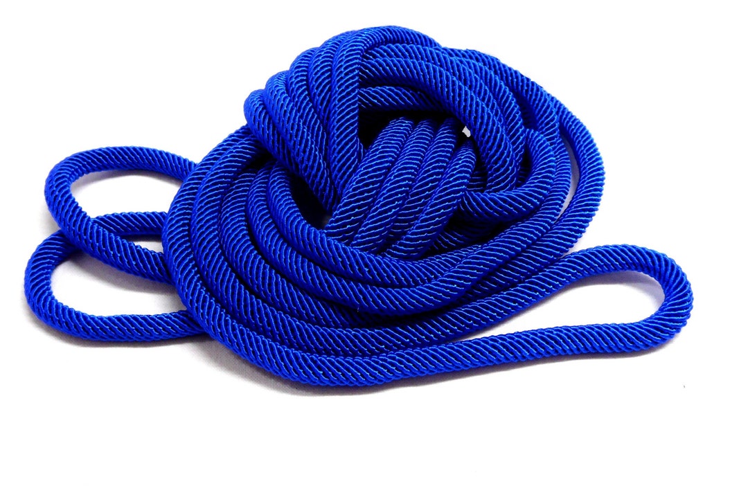 Electric Blue Braided Rope Cord, Semisoft Trim Cord, Artificial Silk ...