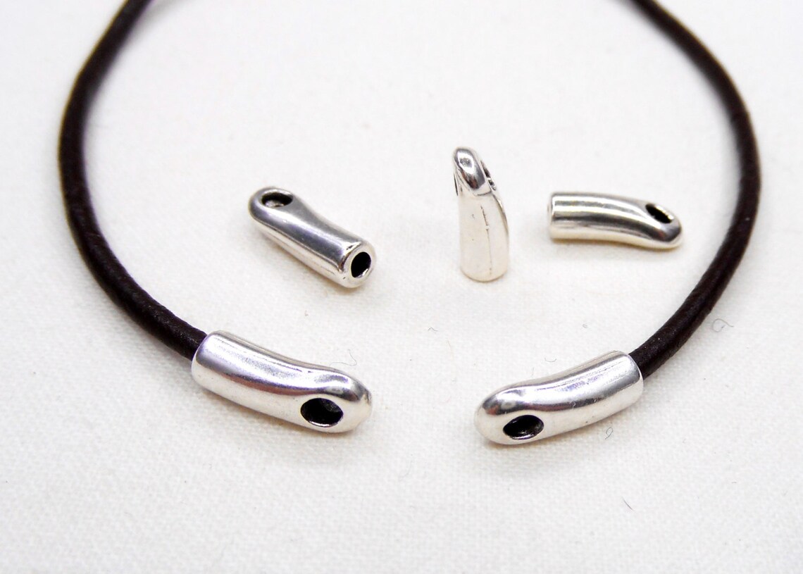 Silver Plated Curved End Cap for 2mm Round Cord Edge - Etsy