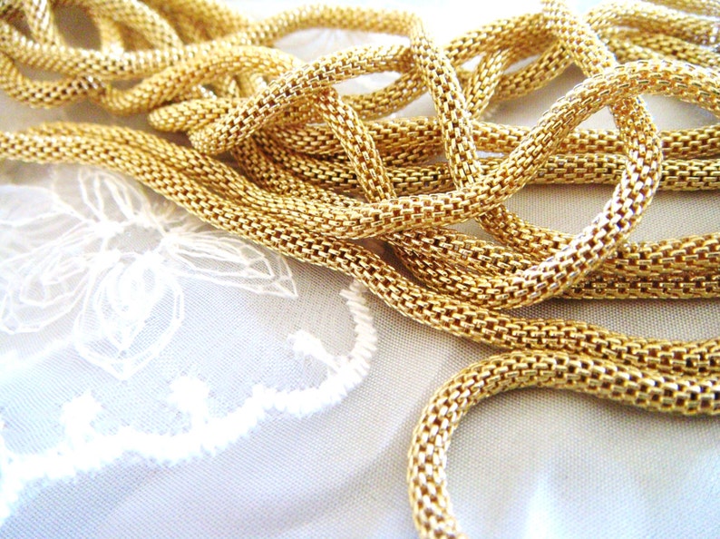 24K Gold Plated Steel Chain Mesh Chain Net Chain Round - Etsy