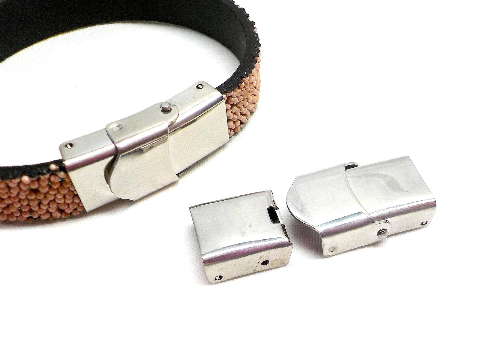 Stainless Steel 304 Locking Clasp for 5mm to 10mm Flat Leather Cord ...