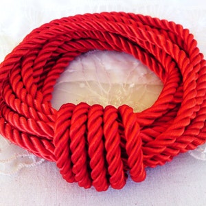 5mm Red Satin Twisted Cord, Wrapped Thread Cord, Rope Cord- 2 Yards/ 1 ...