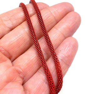 Red Round Steel Chain, Mesh Chain, Net Chain, Colored Round Chain 3mm ...