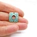 Green Patina Over Brass Square Connector, Greek Metal Cast, Verdigris ...