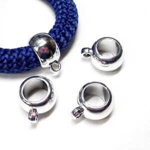 CCB Silver Bail Beads, Bail Charm Holder Spacer With Loop, Tube Bails ...