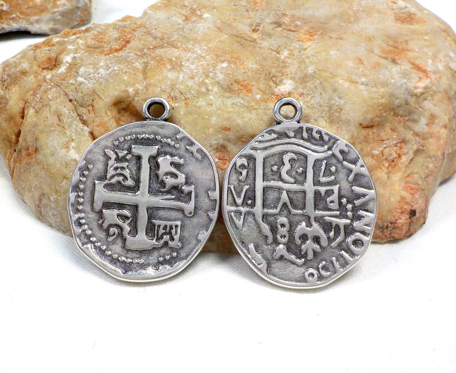 Silver Plated Round Cross Pendant Double Sided Cross Pendant - Etsy