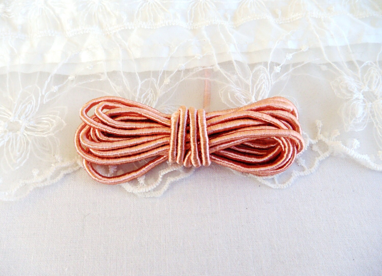 Salmon Wrapped Silk Satin Cord Soutache Wrapped Thread Cord - Etsy