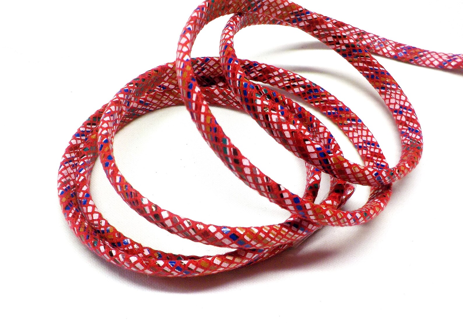 Red Fabric Flat Cotton Cord Flat Cotton Rope Ethnic Design | Etsy