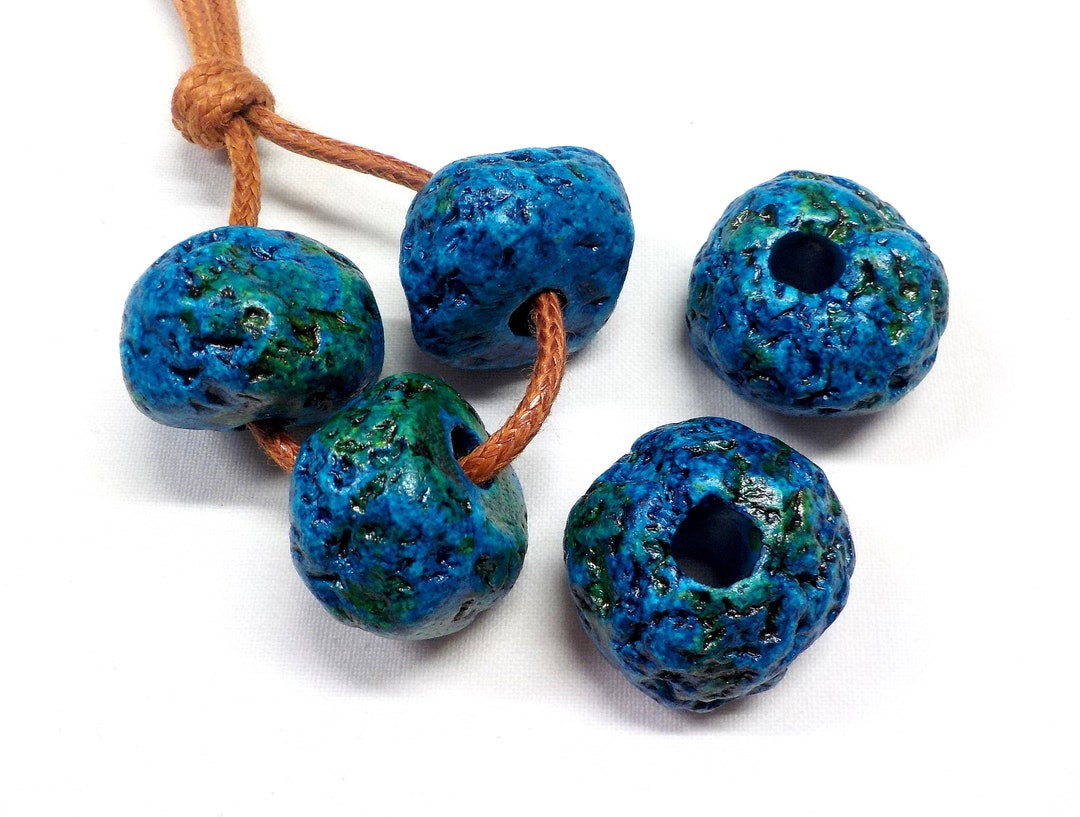 Irregular Round Ceramic Beads, Matte Ceramic Slider, Handmade Greek ...