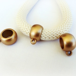 CCB Gold Matte Bail Beads, Bail Charm Holder Spacer With Loop, Tube ...