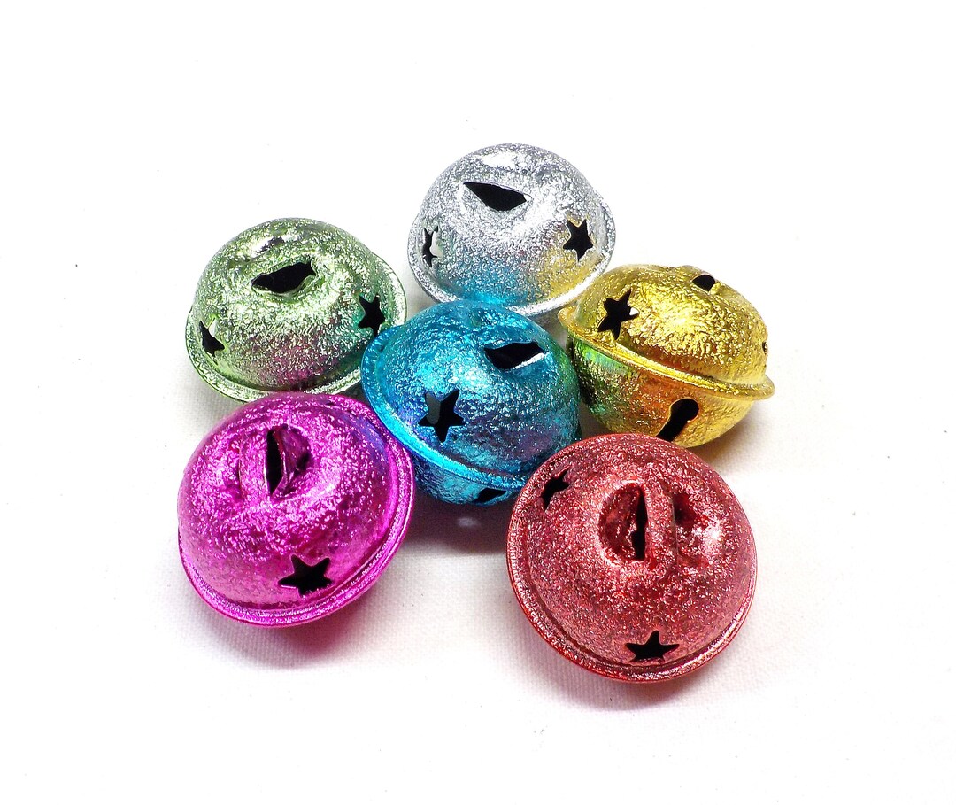 Mixed Colors Stardust Jingle Bells, Home Decor Bells, Large Round Sound ...