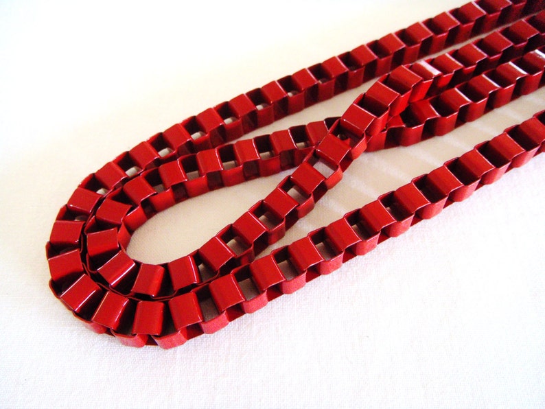 Red Venetian Box Chain, Stainless Steel Chain, Colored Chain 8mm- 15 ...