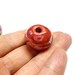Red Round Ceramic Beads, Macrame Ceramic Ball, Handmade Enameled ...
