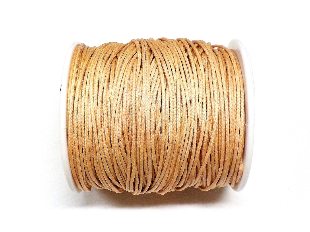 Beige Waxed Cord 1mm, Skin Color Waxed Cotton Cord, Twisted Cotton ...
