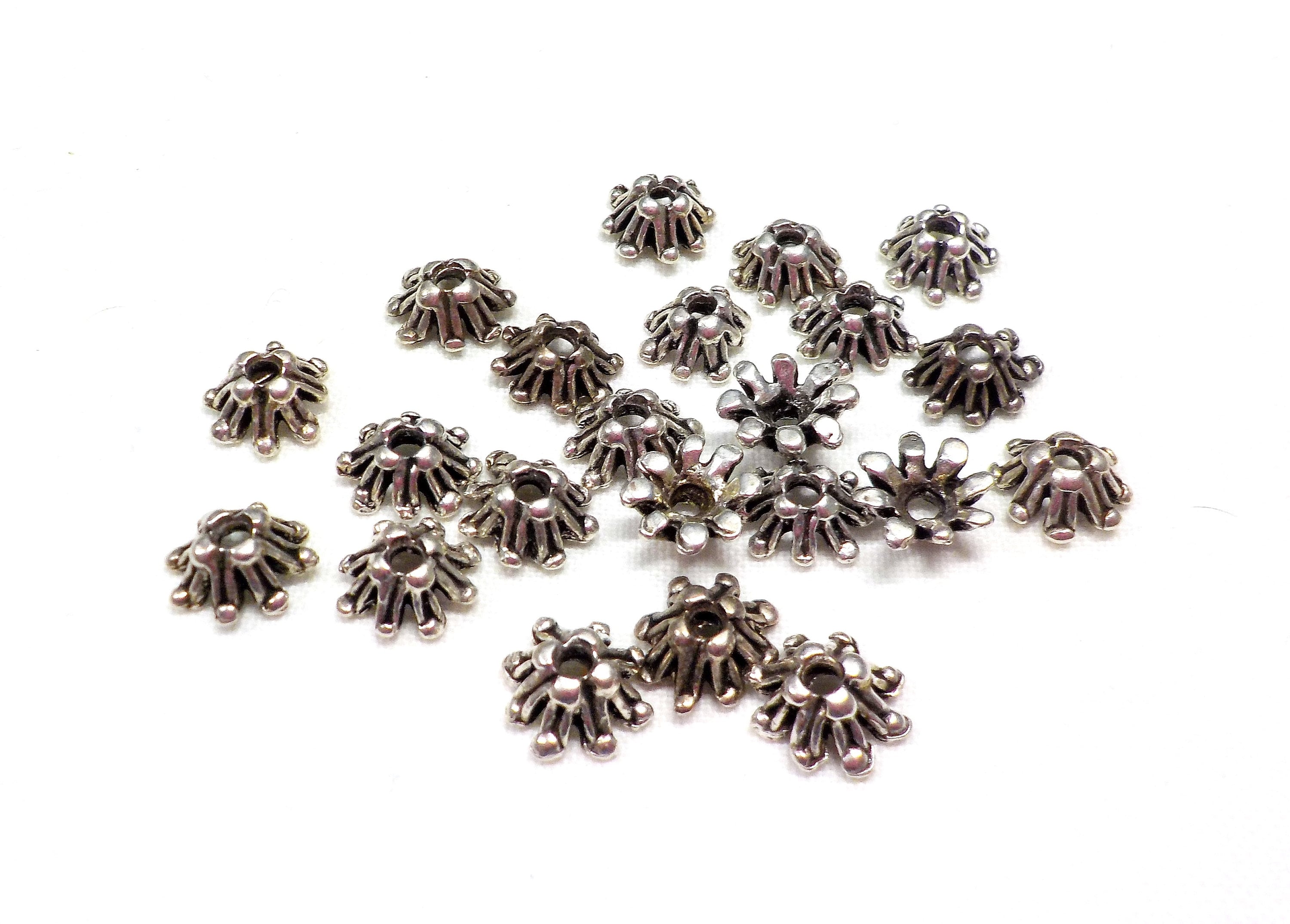 Silver Plated Bead Caps Bead Ends Metal Casting Charm | Etsy