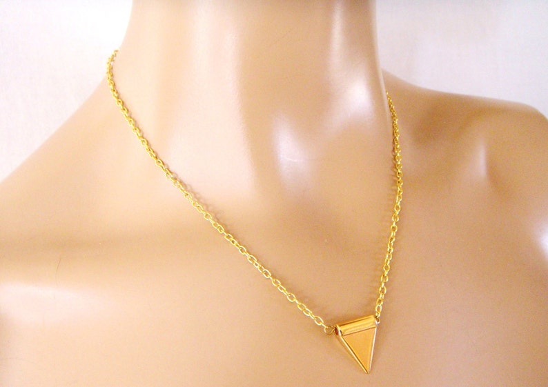 Gold Plated Triangle Bead, Geometric Triangle Pendant, Focal Bead ...