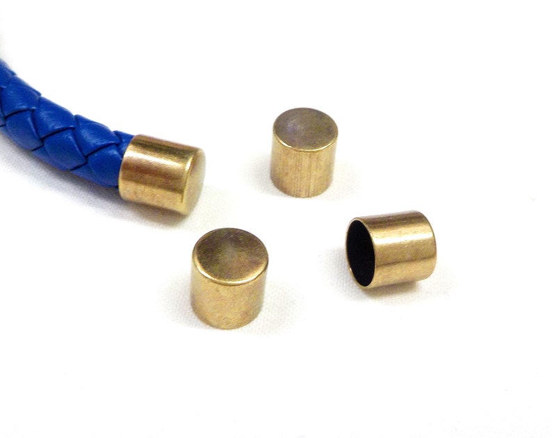 Bronze End Caps 9x9mm without Loop and Hole for 8mm Cord - Etsy