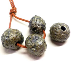 Irregular Round Ceramic Beads, Matte Ceramic Slider, Handmade Greek ...