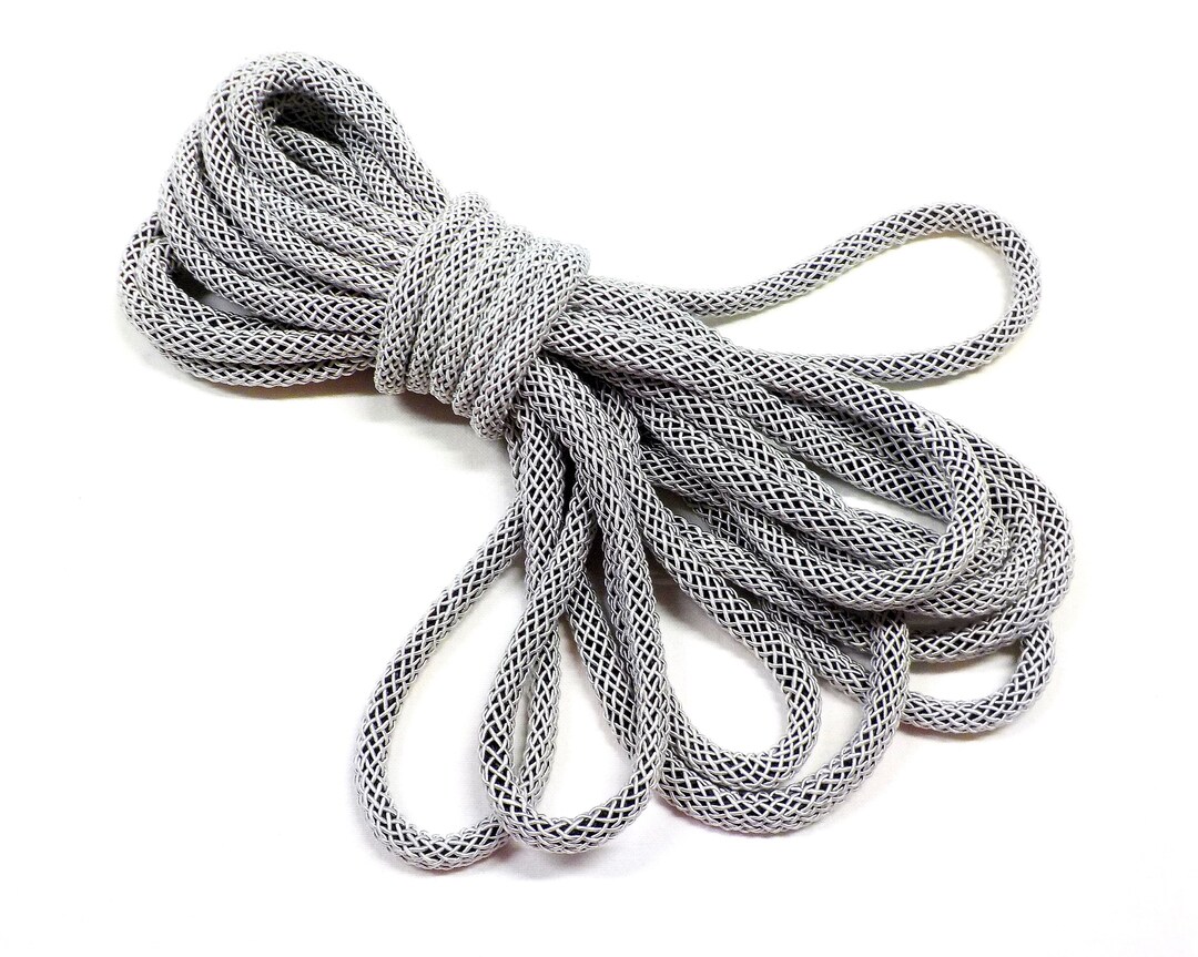 Light Grey Braided Oval Rope Cord, Gray Semisoft Trim Cord, Artificial ...