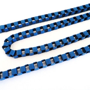 Blue Venetian Box Chain, Stainless Steel Chain, Colored Chain 8mm- 15 ...