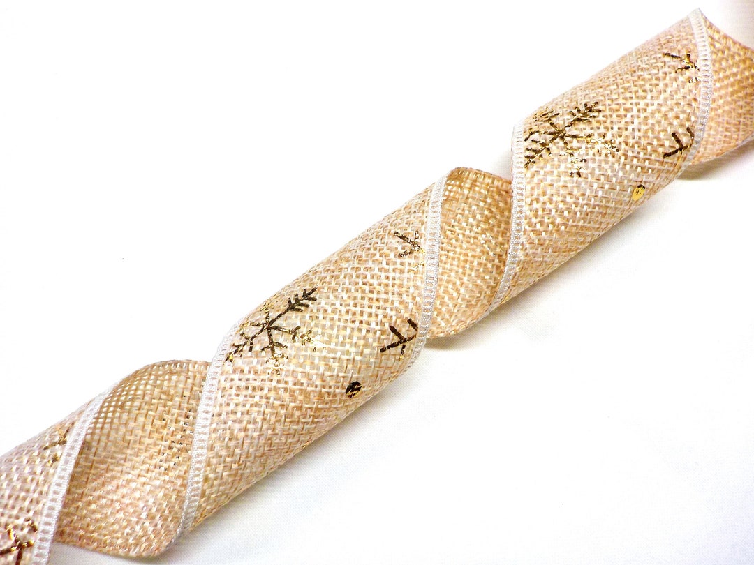 Hemp Ribbon With Gold Stars, Sparkle Christmas Home Decor Ribbon ...