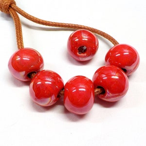 Round Ceramic Beads, Handmade Enameled Ceramic, Glazed Greek Ceramic ...