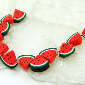 Fimo Polymer Clay Watermelon Fruit Beads, Flat Beads, Fruit Jewelry ...