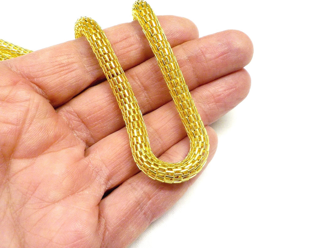 6mm Mesh Chain, Gold Plated Steel Net Chain, Round Chain, Mesh Round ...
