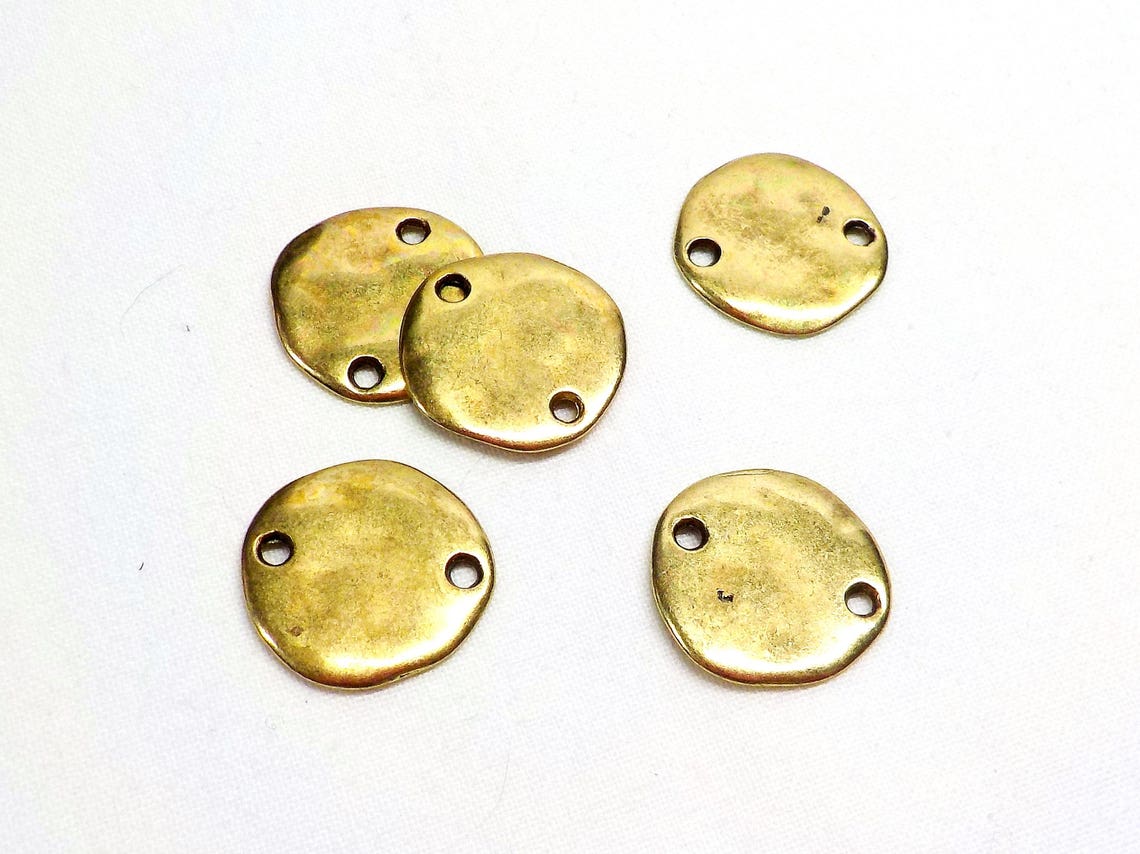 Bronze Round Disc Connector, Bronze Charm Pendant Connector Link ...