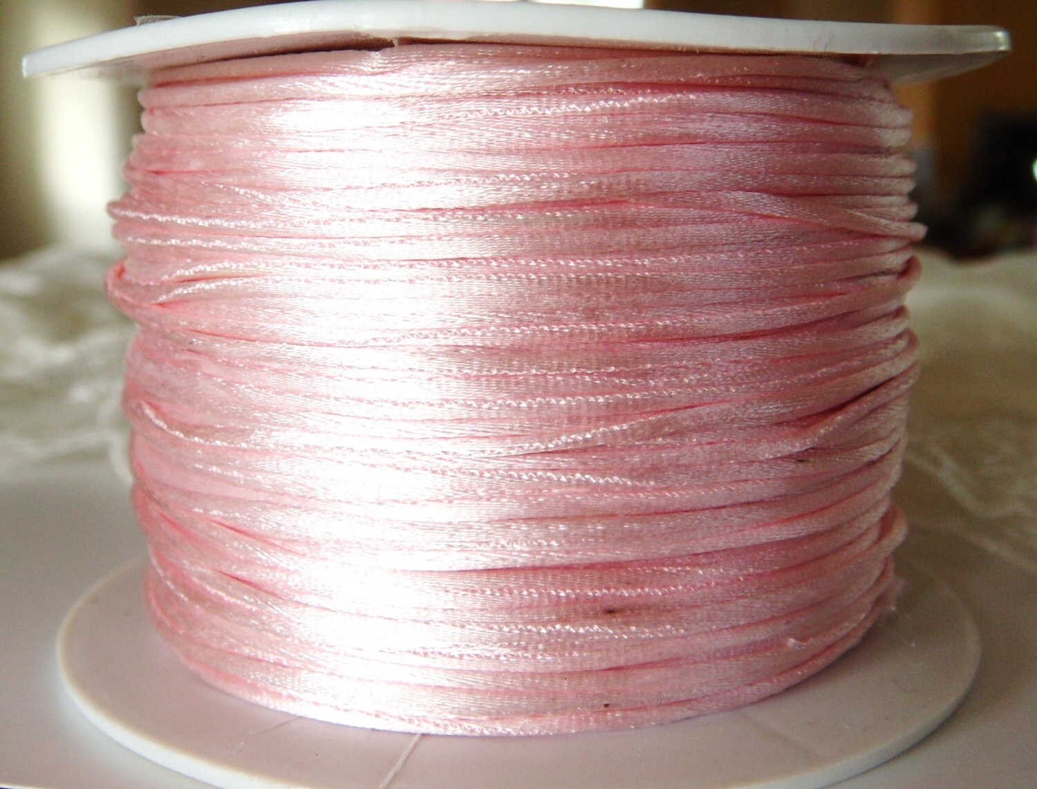 Baby Pink Satin Cord 1mm Silk Satin Cord Rattail Cord - Etsy