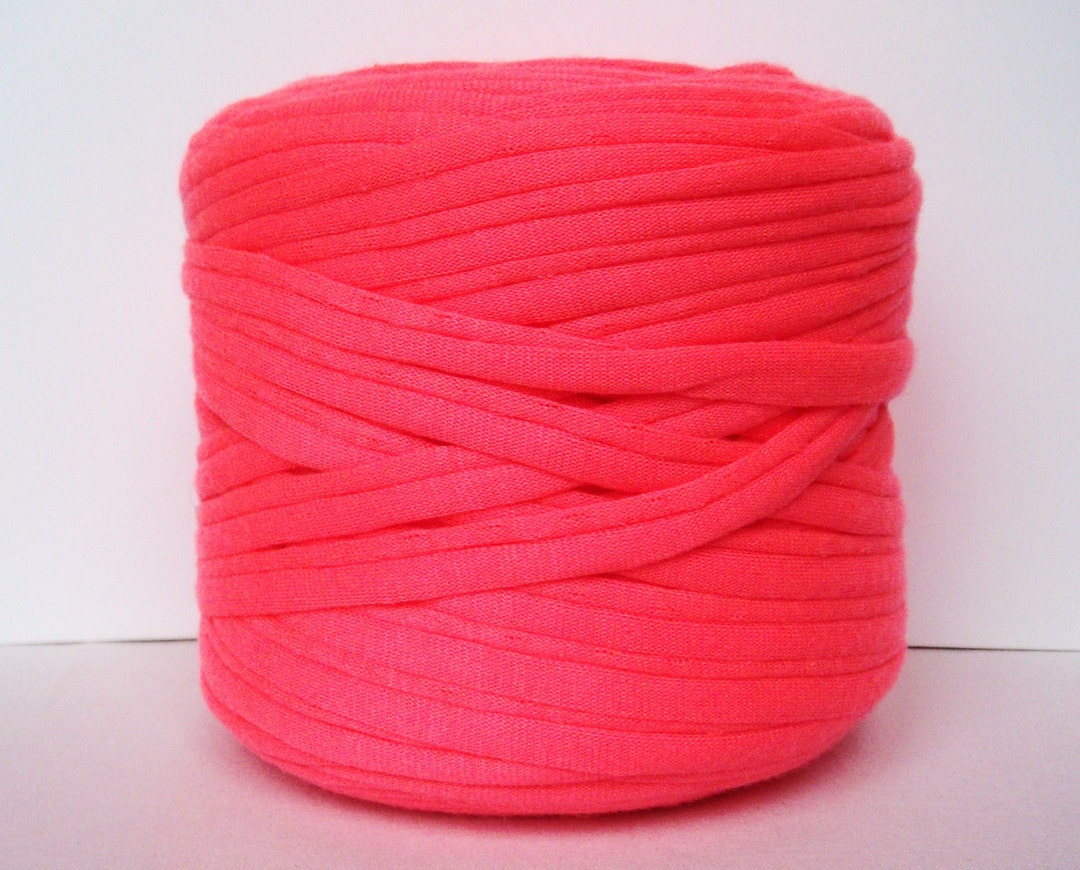 Fluo Pink Neon Pink T-shirt Yarn, Cotton T-shirt Tricot, Fabric Jersey ...