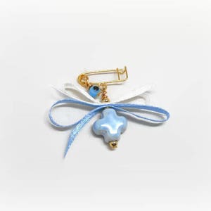 Blue Ceramic Cross Bead, Greek Enameled Ceramic Slider, Ceramic Cross ...
