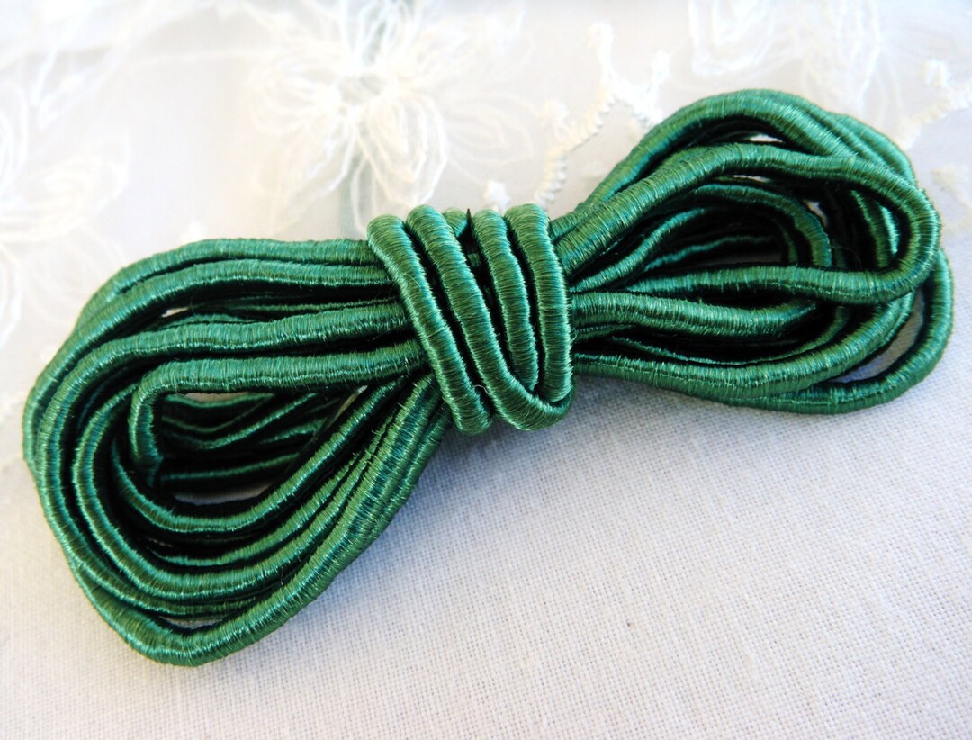 Green Wrapped Silk Satin Cord, Soutache Wrapped Thread Cord 2,5mm, Rope ...