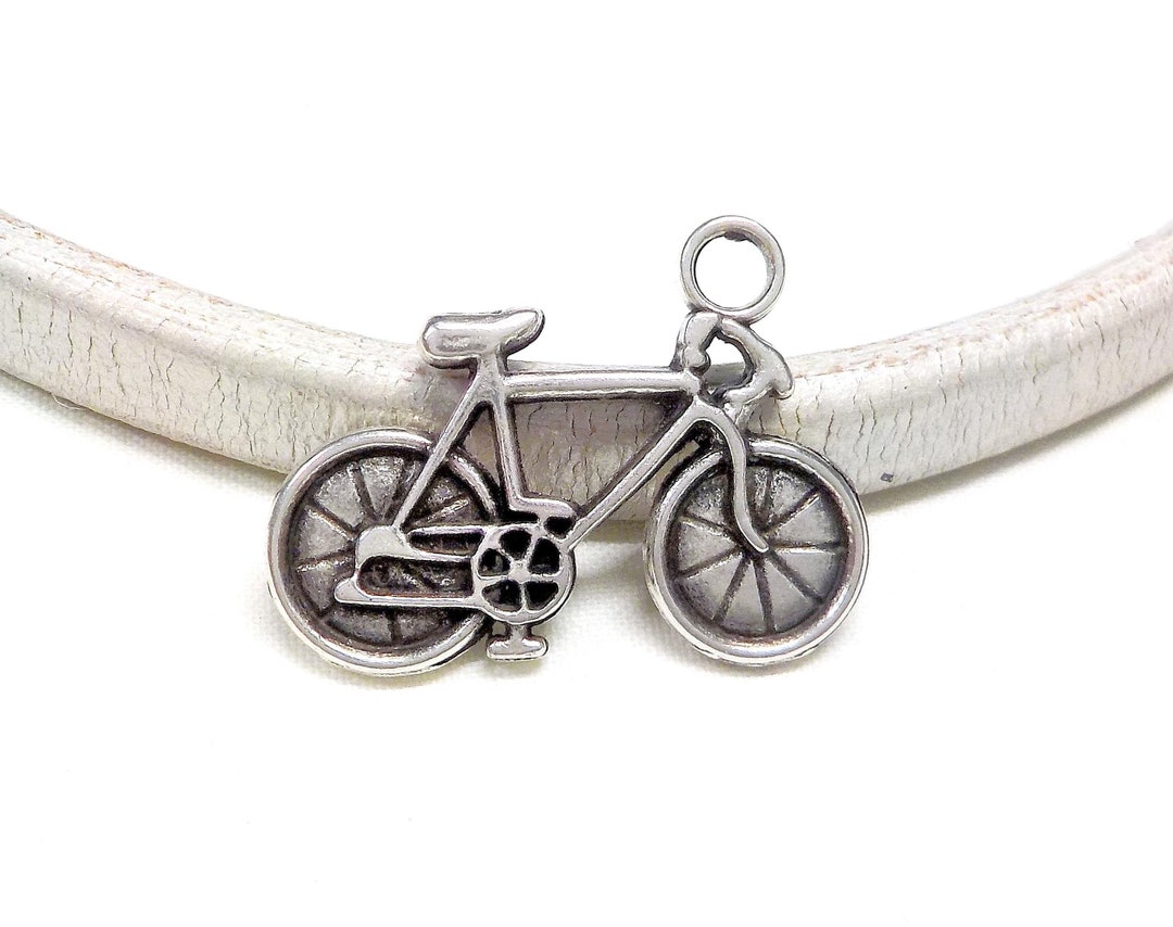 Silver Plated Bike Pendant, Bicycle Charm, Bicycle Pendant, Bike ...