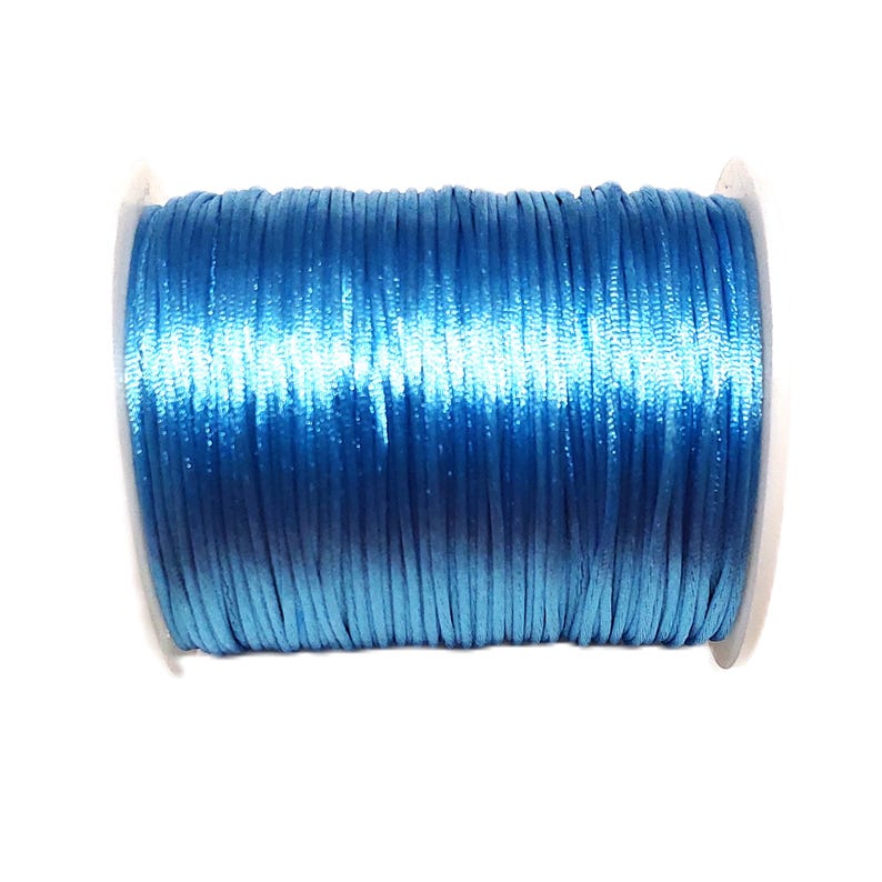 Light Blue Satin Cord 1mm, Silk Satin Cord, Rattail Cord, Shamballa ...