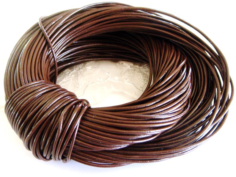 1.5mm Dark Brown Genuine Round Leather Cord Chocolate Brown | Etsy