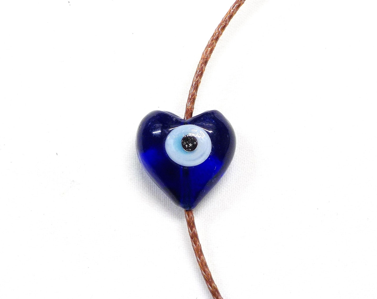 Glass Evil Eye Heart Beads Blue Evil Eye Pendant Good Luck | Etsy